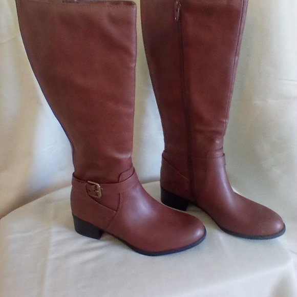 Time and Tru | Shoes | Time And True Brown Leather Calf Riding Boots ...